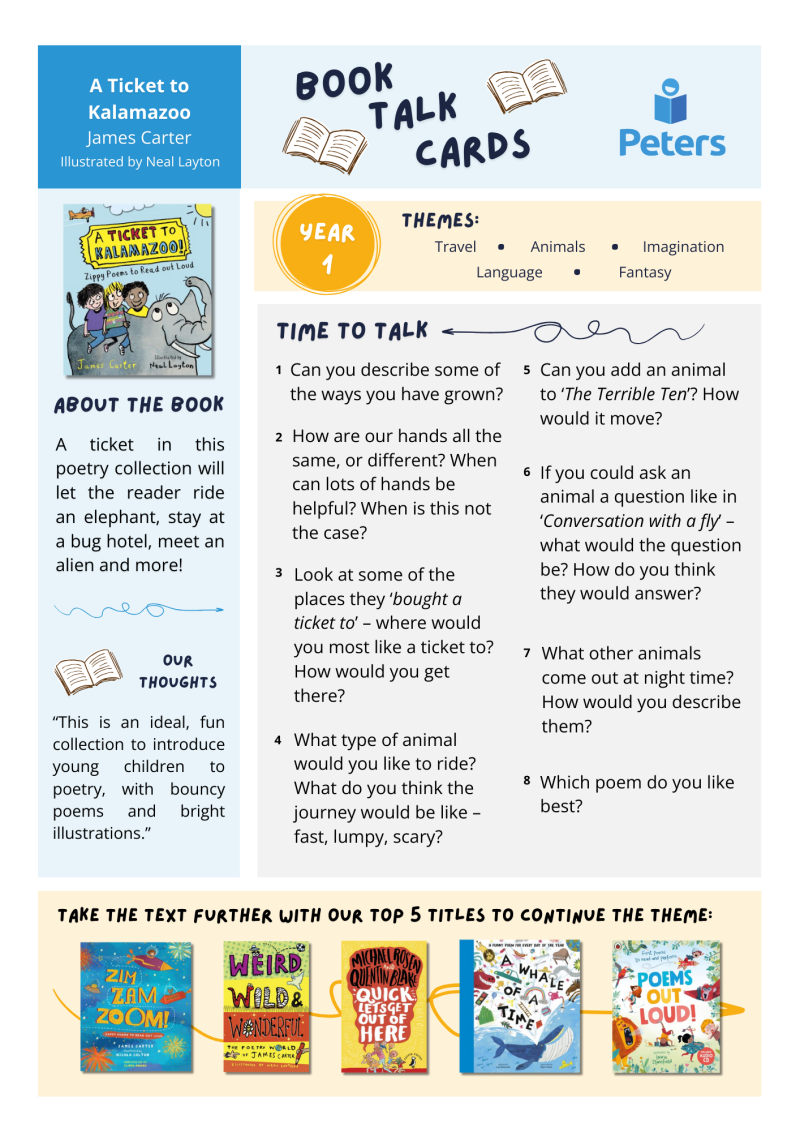 Book Talk Cards | The Reading Framework - Peters