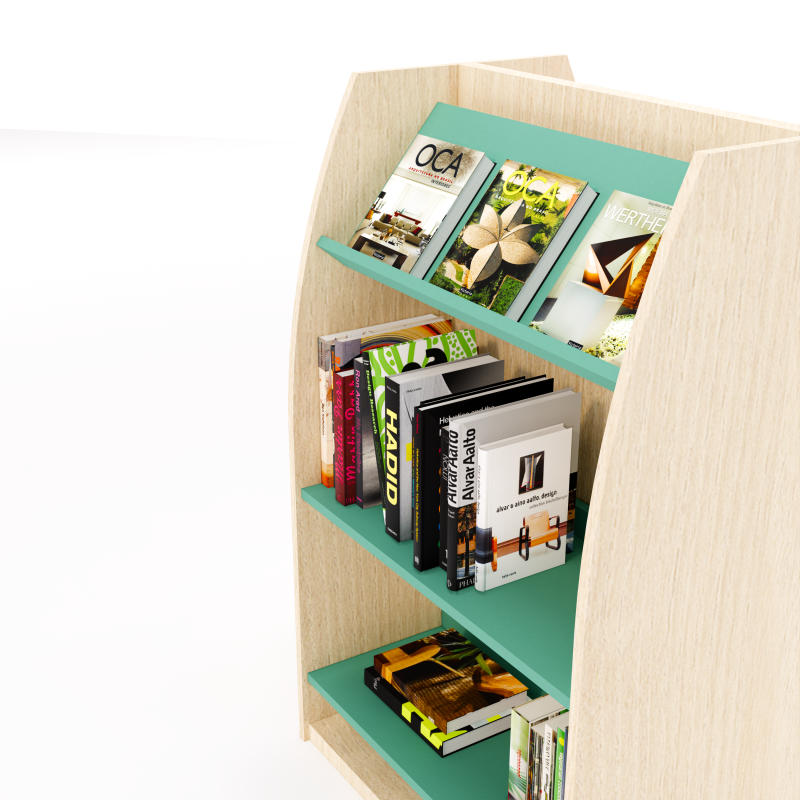 Geo Double Sided Book Shelf | Book Shelves for a Library - Peters