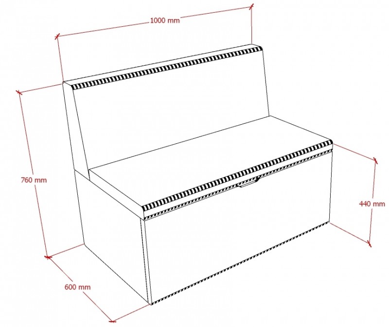 Large Bromsgrove storage seat - Peters
